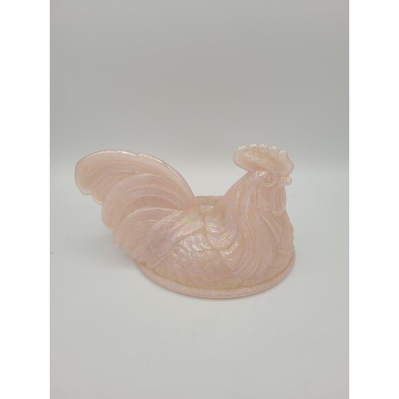 Fenton | Accents | Vintage Fenton Glass Pink Iridescent Rooster Hen On ...